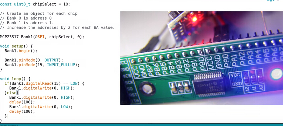 SPI Interface Converter PinBoard 16Bit I/O Extension Board Module MCP23S17-E/SS for Arduino